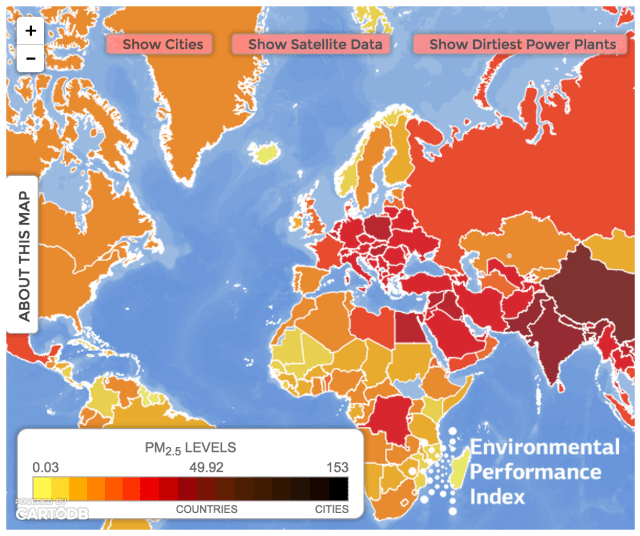This Incredibly Detailed Map Shows Global Air Pollution Down to the ...