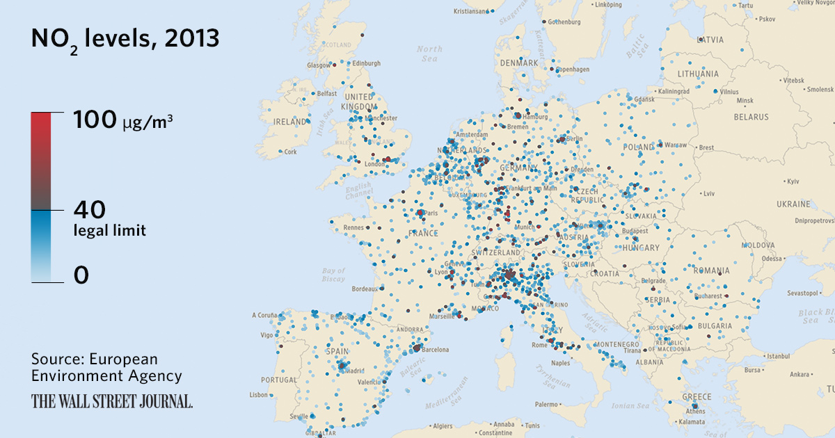 Mapped: Europe’s Pollution Problem | Respro® Bulletin Board